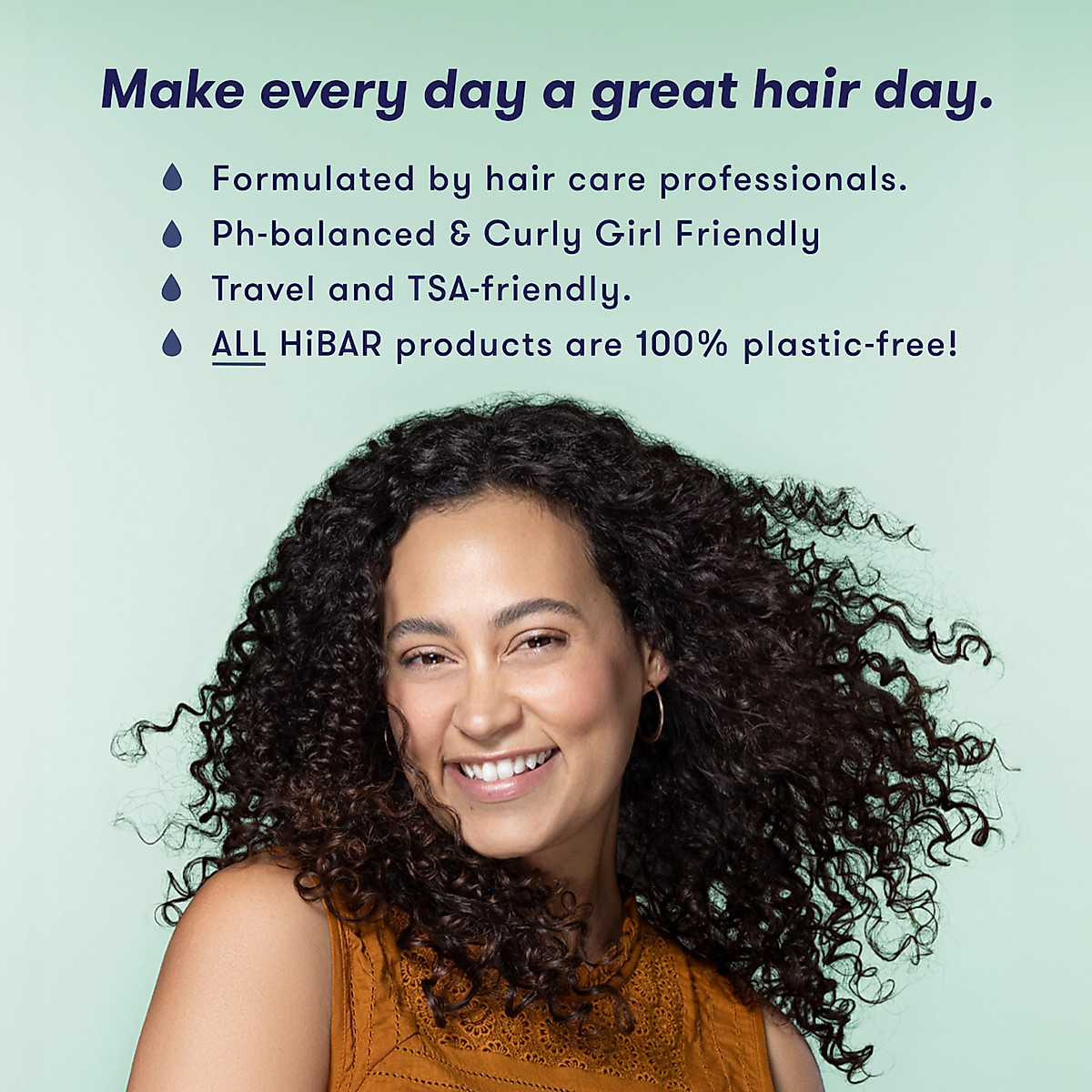 HIBAR - Curl Shampoo Bar - For Curly Hair - Define, Cleanse & Nourish - With Babassu & Pracaxi Butter & Curl Complex - Plastic-Free - Soap, Paraben & Sulfate-Free - Color Safe & Vegan - 1 Solid Bar