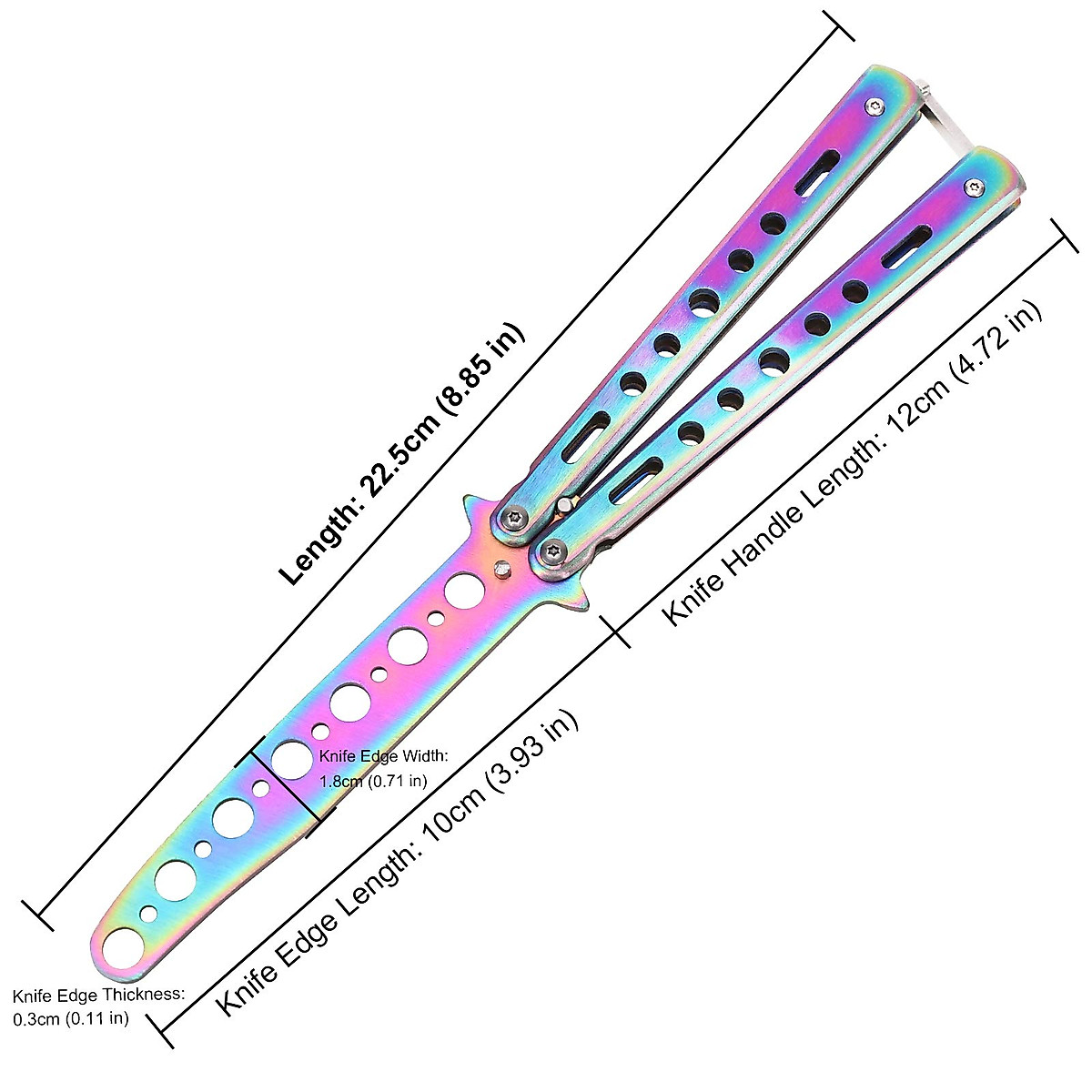 LEYAOAndizhich Folding Colorful Tool, Tactical Stainless Steel Folding Butterfly-Open Style, Best Balance and Inertia, Great for Beginners