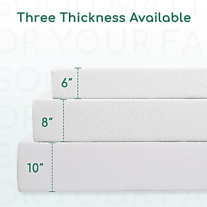 Airdown Queen Mattress, 10 Inch Memory Foam Mattress in a Box, Medium Firm Green Tea Queen Size Mattress for Cool Sleep & Pressure Relief, CertiPUR-US Certified, Made in USA, White