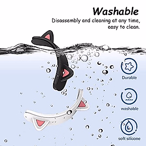 Yingbei Compatible with Airpods Max Case Cute Creative Funny Personality Cat Ear Shape Anti-Scratch Protective Cover (White)