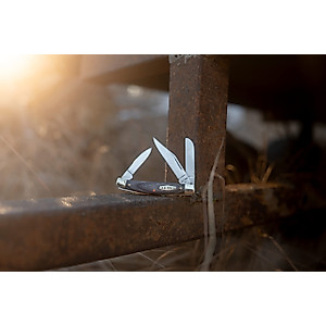 Old Timer Heritage Series 34OT Middleman 5.7in Traditional Folding Pocket Knife with Stainless Steel Clip Point Blade, Sheepsfoot Blade, Pen Blade, and Laminate Handle for Hunting, EDC, and Outdoors