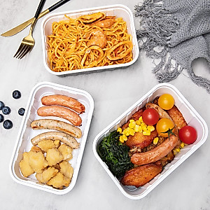 OTOR Bento box Meal Prep Containers with Clear Airtight Lids 17oz Lunch Boxes Deli Container take away food storage Two-color process 25 Sets