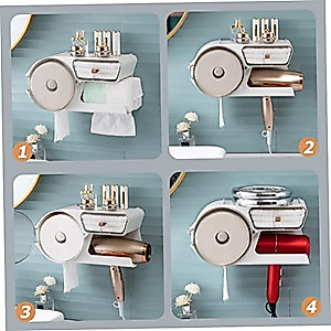 LIGHTAOTAO Paper roll Wall Mounted Toilet Paper Holder White Paper Towel Holder Wall Mounted Paper Towel Holders Towel Storage Rack Toilet Tissue Holder Tissue Storage Shelf Toilet Paper Case