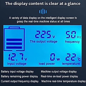 4000W DC 12V/ 24V/ 48V /60V Pure Sine Wave Inverter Charger Split Phase AC Input AC Output 120V / 240V Low Frequency Solar Power Inverter Converter with LCD,4000W-12v-220v