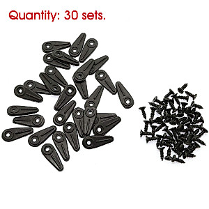 MEETOOT 30 Sets Photo Frame Back Plate Buckle Black Back Plate Hook Turn Button with Screws for Pictures Hanging, Gift Box, Decoration Box