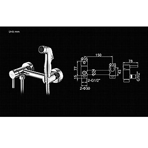 BINCAVIDOU Brass Bidet Faucet Two Function Bathroom Bidet Shower Sprayer Hot and Cold Water Bidet Sprayer for Toilet Kids Sprayers Chrome