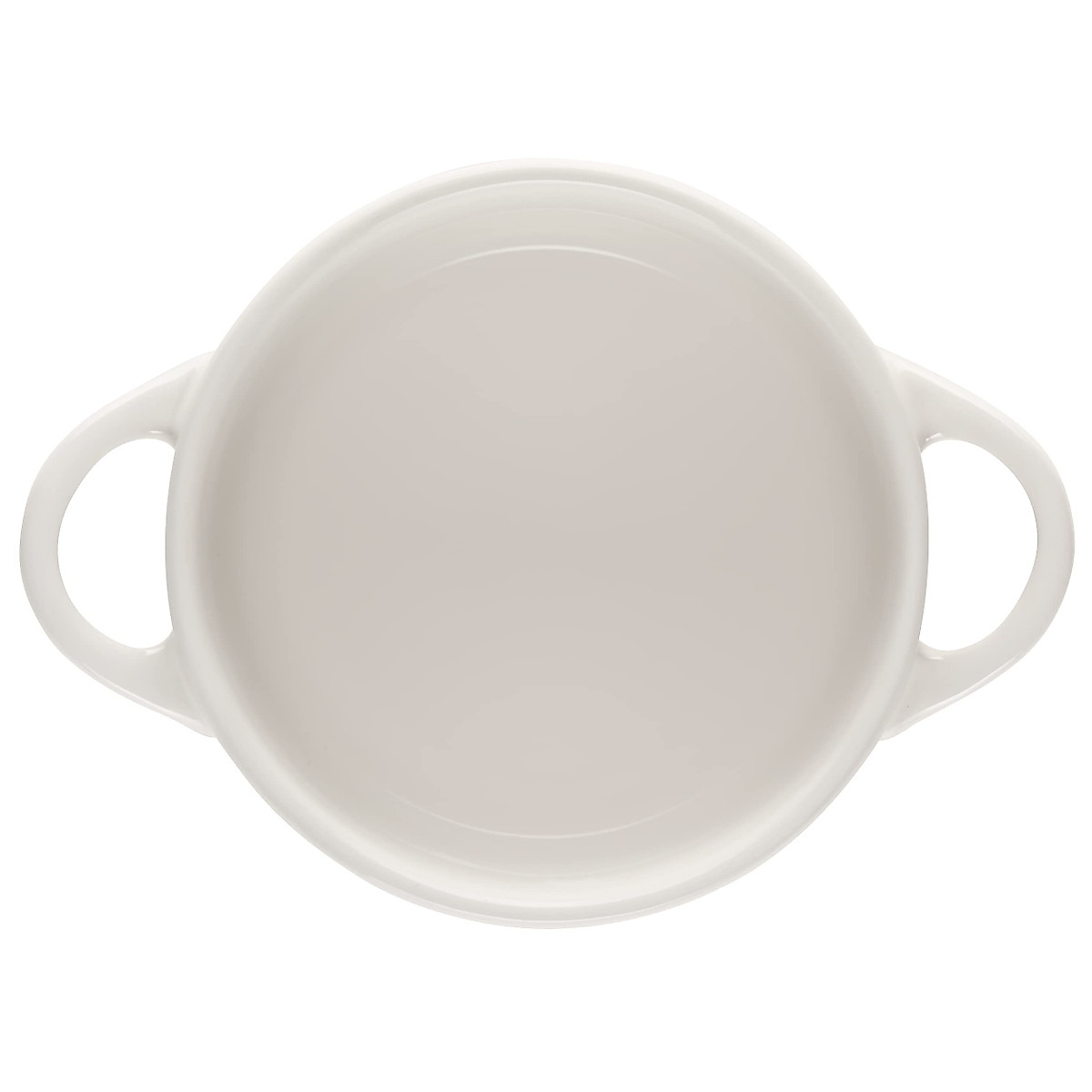 Le Creuset Stoneware Mini Round Cocotte with Flower Lid, 8oz., White
