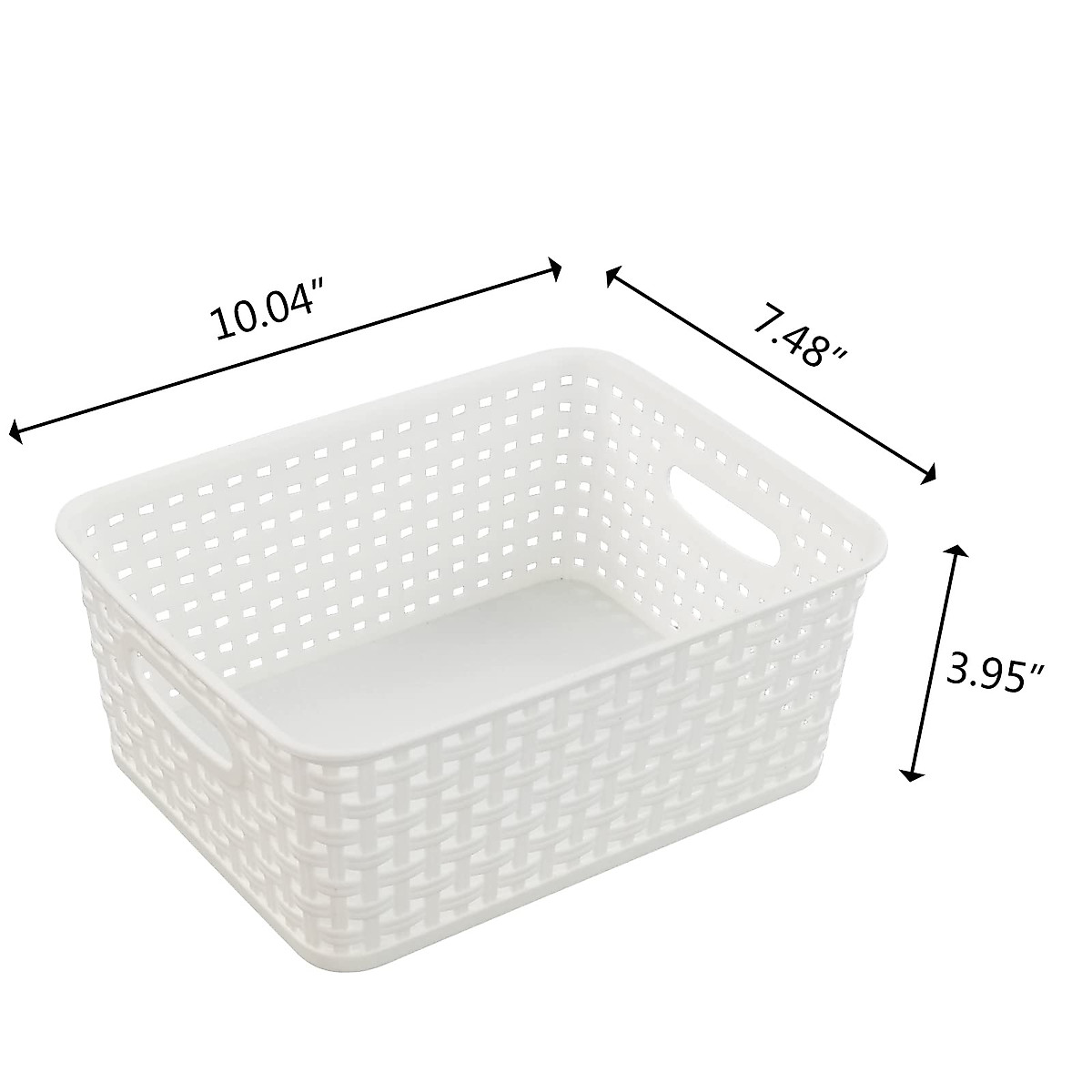 Neadas Plastic Weave Storage Basket, Plastic Shelf Basket Bin, 6 Packs