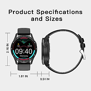 HYDZXINGW 2-in-1 Smart Watchs with Earbuds Build-in TWS Wireless BT5.0 Earphone Fitness Sports Health Monitor Black