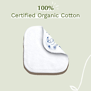 Mustela Reusable & Washable Baby Eco-Wipes - 100% Organic GOTS Certified Cotton Pads for Quick Cleanups or Makeup Removal - 6 counts (3 Large & 3 Small)