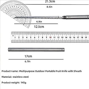 MQIJIN Multipurpose Outdoor Portable Fruit Knife with Sheath, Cuchillo Multiusos para Fruta Portátil para Exteriores Con Funda, Multiusos Portátil Cuchillo para Fruta Con Funda(2pcs)