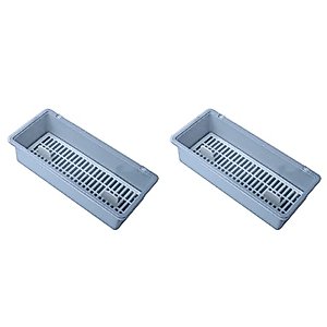 UPKOCH 2pcs box Blue Spoon Silverware Decorative Board Storage Cutter for Fork Cover Dish Household Caddy Organizer Basket Holders Drying Home with Cutlery Countertop Kitchen Utensil