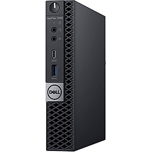 Dell OptiPlex 7060 Micro Form Factor (MFF) Micro-Tower Business Desktop PC, Intel i7-8700T, Crucial 16GB 2666Mhz RAM, Intel PCIe Nvme 1TB SSD, Display Port, Wireless LAN, Ethernet, USB C, Win 10 Pro