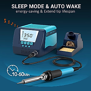 90W Soldering Station, BAKON Soldering Iron Station Kit-2.9" LCD Display, Fast Heating Up, Temperature Control, Password Lock, Auto Sleep Mode, 5 Extra Iron Solder Tips