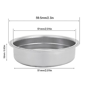 Stainless Steel Coffee Filter, 51mm Double Layer Pressurized Filter Basket Espresso Filter Basket for Portafilter Coffee Machine(Single Cup)