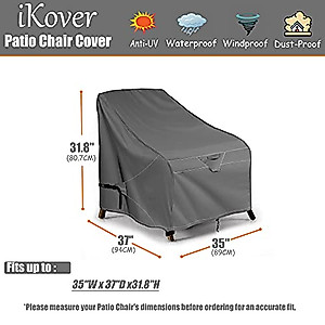 Patio Chair Covers 2 Pack-35 W x 37" D x 32" H,Lounge Deep Seat Cover,Heavy Duty and Waterproof Outdoor Lawn Patio Furniture Covers,Provide a Great Fit and All Weather Protection,Grey