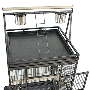 LEMY 61/68 inch Iron Play Top Bird Cage Large Pet Cage Birdcage with Stand Chinchilla Macaw Cockatiel Cockatoo Finch Parakeet Pet House (68 inch)