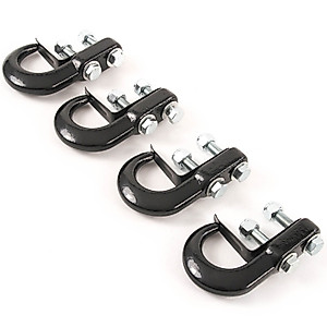 Red Hound Auto 4 Universal Recovery Tow Hooks for Compatible with Ford Dodge Chevrolet GMC Toyota Pickup Truck