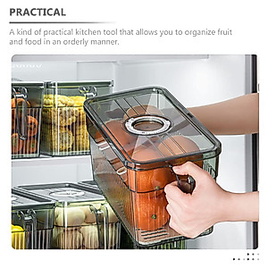Zerodeko Plastic Storage Bins Food Storage Containers Colander with Lid Handle Fridge Trays Refrigerator Egg Organizer for Organizing Kitchen Food Snack Pantry Cabinet