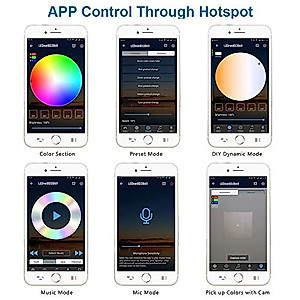 Xunata LED Strip Lights, 16.4ft WiFi Wireless Smart Phone Controlled Non-Waterproof RGBWW Light Strip Kit 5050 LED Lights, Working with Android and iOS System, Alexa, Google Assistant