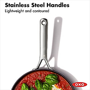 OXO Professional Hard Anodized PFAS-Free Nonstick, 8" Frying Pan Skillet, Induction, Diamond reinforced Coating, Dishwasher Safe, Oven Safe, Black