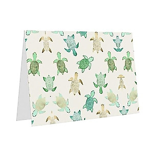 NEZIH Turtle Write Print Thank You Cards With Envelopes Classic Blank Thank Pearl Paper Greeting Card,