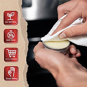 Knapp Made Cast Iron Seasoning Wax and Carbon Steel Seasoning Wax - 2 Oz Unique Blend of Natural Oils and Beeswax - Restore Cast Iron, Steel, Cutting Board, Kitchenware Seasoning wax (2 Pack)