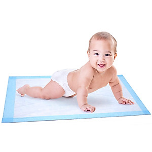 Disposable Baby Changing Pad Liner - 25 Count (24 x 17 Inch) - Soft Disposable Blue Hospital Underpad - Waterproof and Absorbent for Infant and Child