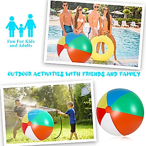 2 Pcs 5 Feet Giant Beach Ball Rainbow Color Big Ball Inflatable Large Giant Ball Blow Up Giant Inflatable Ball for Kids Adults Summer Pool Party Water Game Huge Toy