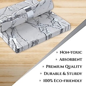 Elegant Marble Cocktail Napkins, Pack Includes 18 Wedding Napkins, Party Napkins Disposable Perfect For Dessert, Classic Dinner Napkins For Upscale Events, Christmas Napkins For Holiday Meals, Silver