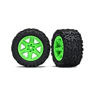 Traxxas 6773G 2.8" Green RXT Wheels with Talon Extreme Tires ​(Rustler 4X4 F/R)