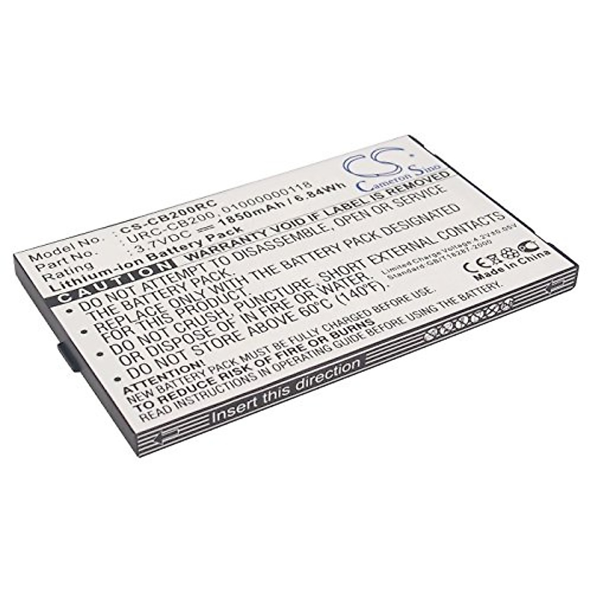 DRAWBELL Battery for S*onos CB200,CB200WR1,CR200,Controller 200,Controller CB200,Controller CR200,fit P/N:URC-CB200,01000000118 (1850mAh)