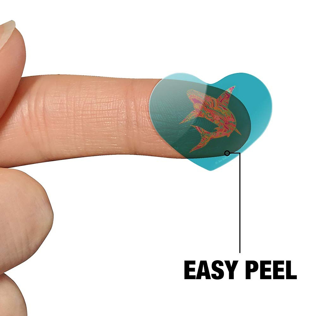 Mosaic Lily Shark Tropical Island Surf Heart Shaped Planner Calendar Scrapbook Craft Stickers