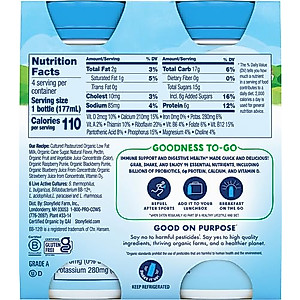 Stonyfield Organic, Low Fat Wild Berry Smoothie, 6 Fl Oz Bottles, 4Ct