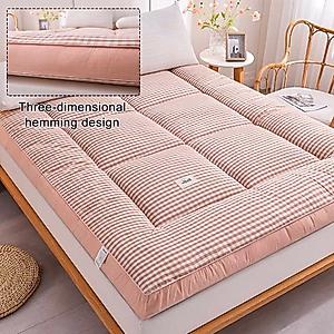 Skin Friendly Japanese Futon Mattress Floor Mattress, Foldable Mattress, Roll Up Mattress Tatami Mat, Thick Folding Sleeping Pad Breathable Floor Lounger Guest Bed for Camping Couch ( Color : GREY , S