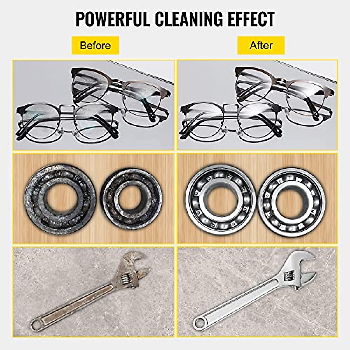 VEVOR 22L Industrial Sonic Cleaner with Digital Timer&Heater 40kHz Professional Sonic Cleaner 110V with Excellent Cleaning Effect for Wrench Tools Industrial Parts Mental Apparatus