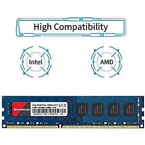 Kuesuny 16GB Kit (8GBX2) DDR3L-1600 Udimm, PC3L-12800/PC3L-12800U 8GB CL11 240 Pin 2RX8 Dual Rank Non ECC Unbuffered 1.35V/1.5V Desktop Computer Memory Ram Module Upgrade