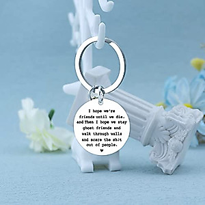 Lamdo Funny Keychain Friendship Gifts for Women Cute Best Friend Unique Birthday Soul Sisters Bestie Classmates (Silver)