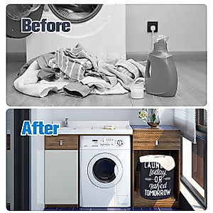 Wash Today Laundry Basket Foldable Oxford Cloth Funny Tote Bag Laundry Hamper Clothes Storage Bucket Organizer For Bathroom/Laundry Storage/Bedroom Storage Basket 17.7x13.7 Inch