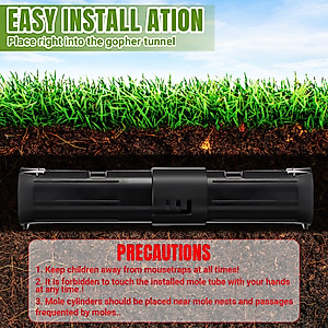 Qualirey 8 Pcs Adjustable Mole Traps for Lawns Mole Gopher Trap Killer Outdoor Mole Traps Easy Set Pocket Gopher Trap Catch and Release Live Vole Trap Mole Killer for Lawn Yard Garden Outdoor Farm