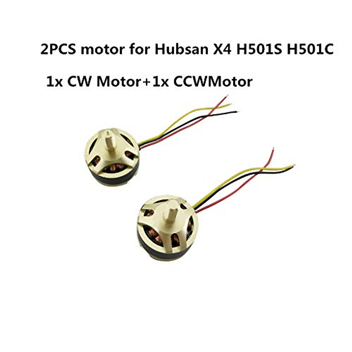2Pcs Brushless Motor Compatible with Hubsan X4/H501S/H501C/H501A Drone, Forward/Reverse Motor (Gold)