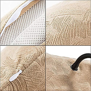 CTHOPER Air Inflatable Pillow Portable Lumbar Support Backrest Cushions with Pump for Home, Office, Travel and Car (Khaki)