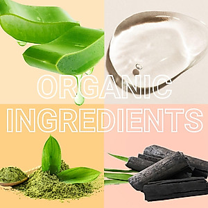 Eavara Organic Face Wash - Anti-Aging, Hydrating, Gentle Daily Cleanser for Women and Men with Coconut Oil, Aloe Vera, Activated Charcoal, and Vitamin C and E