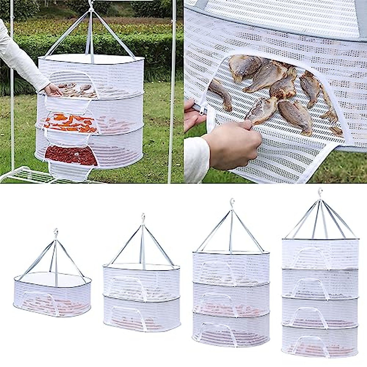 Foldable Hanging Mesh Dryer Rack, Flat Clothes Drying Rack - Foldable Mesh Clothes Flat Drying Rack, Underwear Drying Cage (Double)