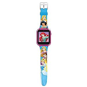 Accutime Disney's Princess Kids' Touchscreen Interactive Smartwatch, Built in Selfie-Camera, Easy-to-Buckle Strap, Model: PN4258AZ