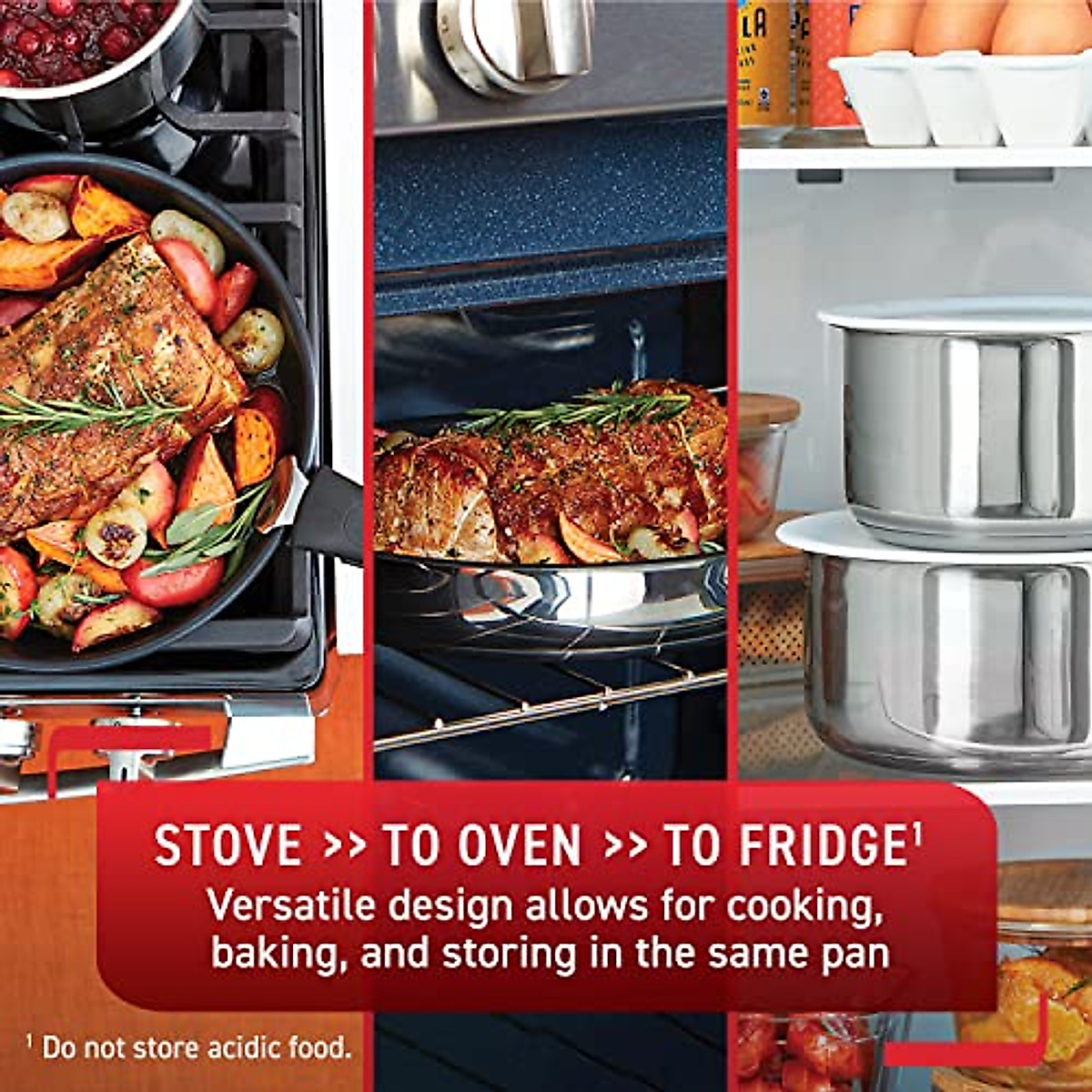 T-fal Ingenio Stainless Steel Cookware Set 4 Piece Induction Stackable, Detachable Handle, Removable Handle, RV Cookware, Cookware, Pots and Pans, Oven, Broil, Dishwasher Safe Silver