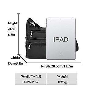 VOLGANIK ROCK Crossbody Bag for Women Waterproof Messenger Shoulder Bag Casual Nylon Purse Handbag Multi Pocket Lightweight Travel Bag