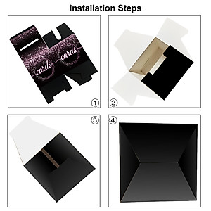 WNINK Black Pink Dot Card Box Design, Cards Receiving Box for Birthdays Party, Wedding Receptions, Bridal & Baby Showers, Graduations, Retirements, Anniversaries