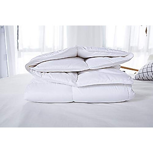 OMANIET Baby/Toddler White Down Comforter, All Season Lightweight Blanket Duvet Insert for Kids Crib Bedding, Machine Washable, Soft Cotton Shell, White, 41x48 Inches