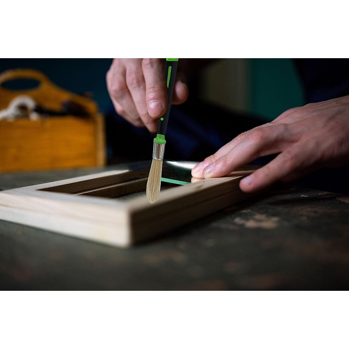 Magimate Small Paint Brush for Touch Ups, Trim Stain Brush for Sash, Baseboards, House Wall Corners and Art Application, One Singe Size 0.6-inch (15mm)